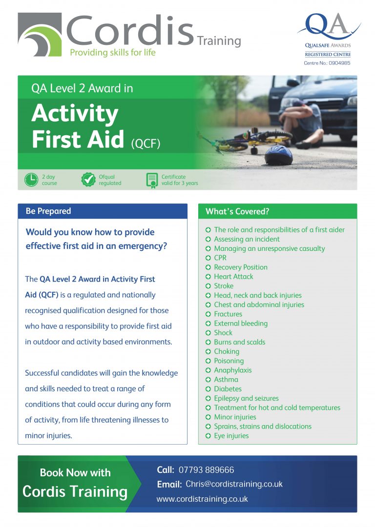 Activity First Aid Info – Cordis Training